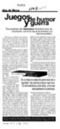 BND Visor : Juegos de humor y guerra [artículo].