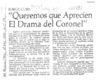BND Visor : "Queremos que aprecien el drama del coronel" [artículo].