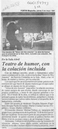 BND Visor : Teatro de humor, con la colación incluida [artículo].