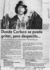 BND Visor : Donde Carloco se puede gritar, pero despacito -- [artículo].