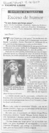 BND Visor : Exceso de humor [artículo] Lady Macbeth.