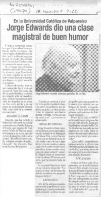 BND Visor : Jorge Edwards dio una clase magistral de buen humor [artículo]