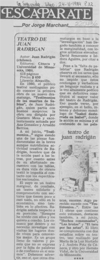 BND Visor : Teatro de Juan Radrigán [artículo] Jorge Marchant.