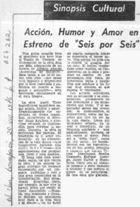 BND Visor : Acción, humor y amor en estreno de "seis por seis" [artículo]