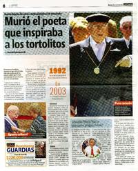 BND Visor : Murió el poeta que inspiraba a los tortolitos [artículo ...