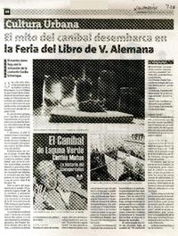 BND Visor : El mito del caníbal desembarca en la Feria del Libro de V ...